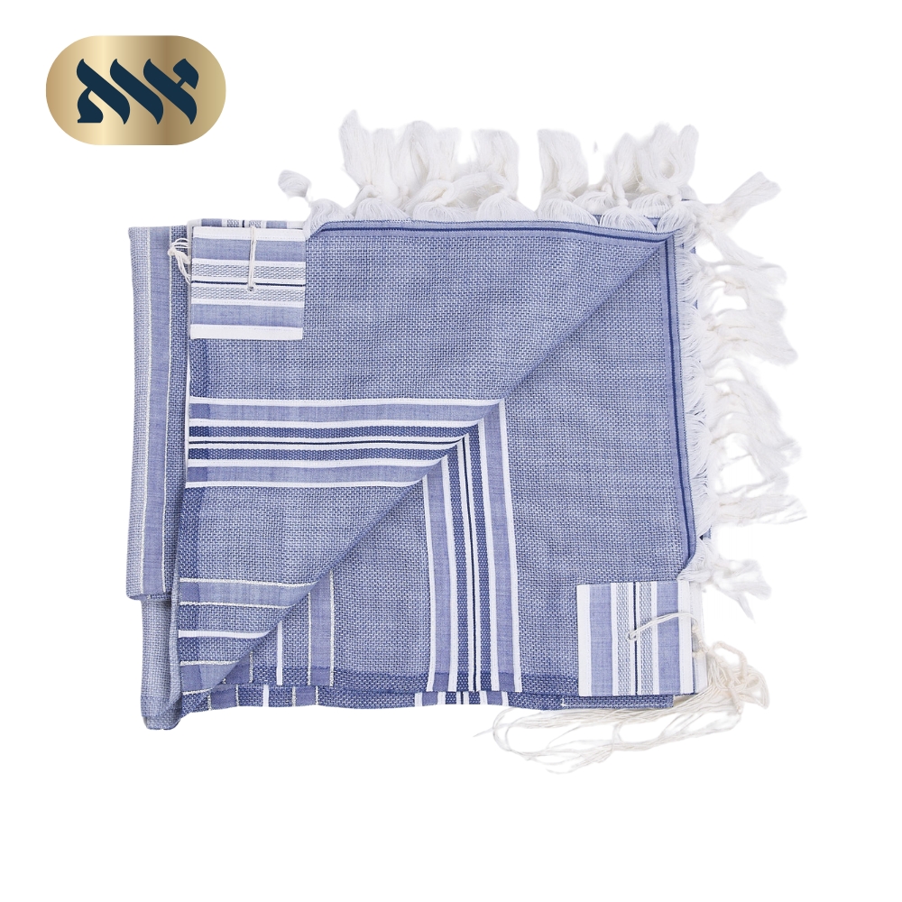 Premium Melange Tallit Denim Blue | Refined & Elegant Design | Tefillin ...